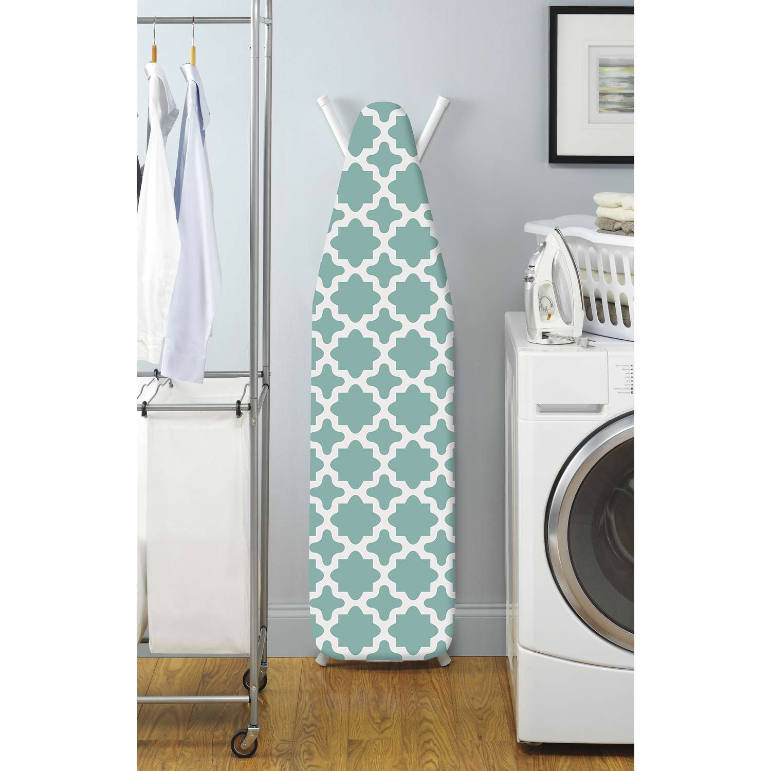 Whitmor 15 in. W X 54 in. L Cotton Concord Turquoise Ironing Board ...
