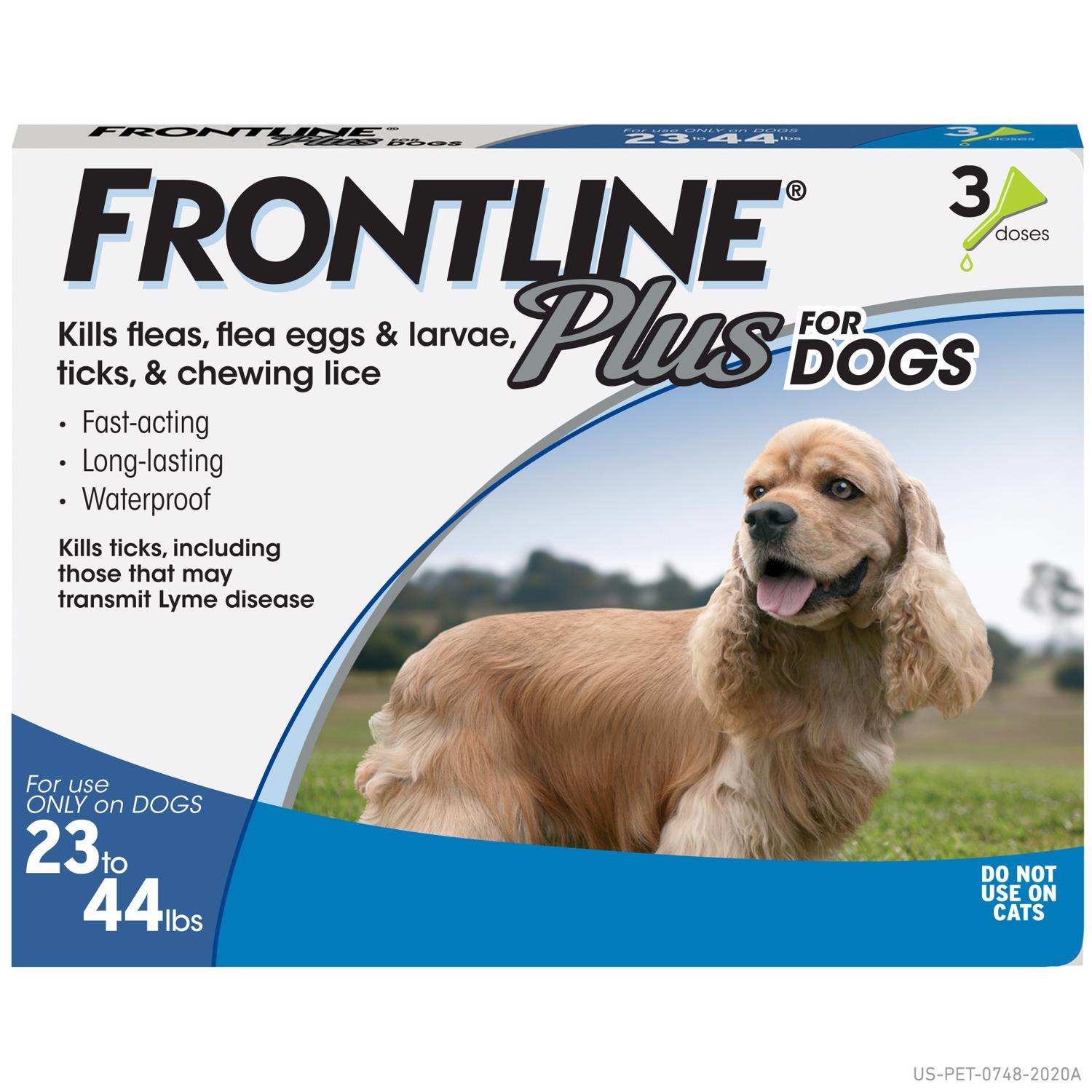 Frontline Plus Liquid Dog Flea and Tick Drops 9.8% Fibronil, 8.8% (S ...