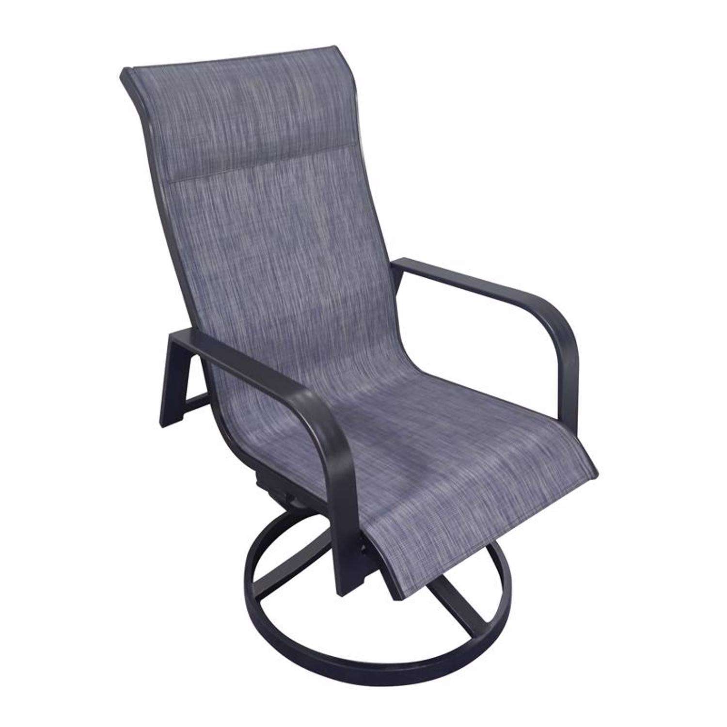 Living Accents Pacifica Black Aluminum Frame Sling Swivel Rocker - Ace ...