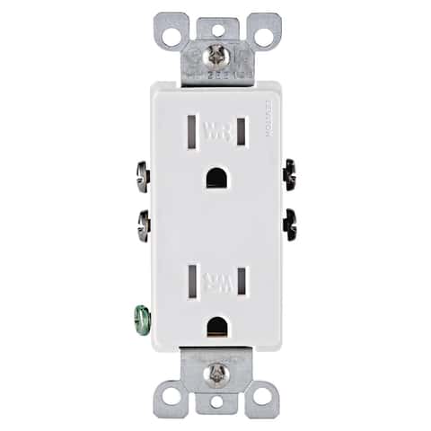 Leviton 15 amps 125 V Duplex White Weather Resistant Outlet 5-15 R 1 pk ...