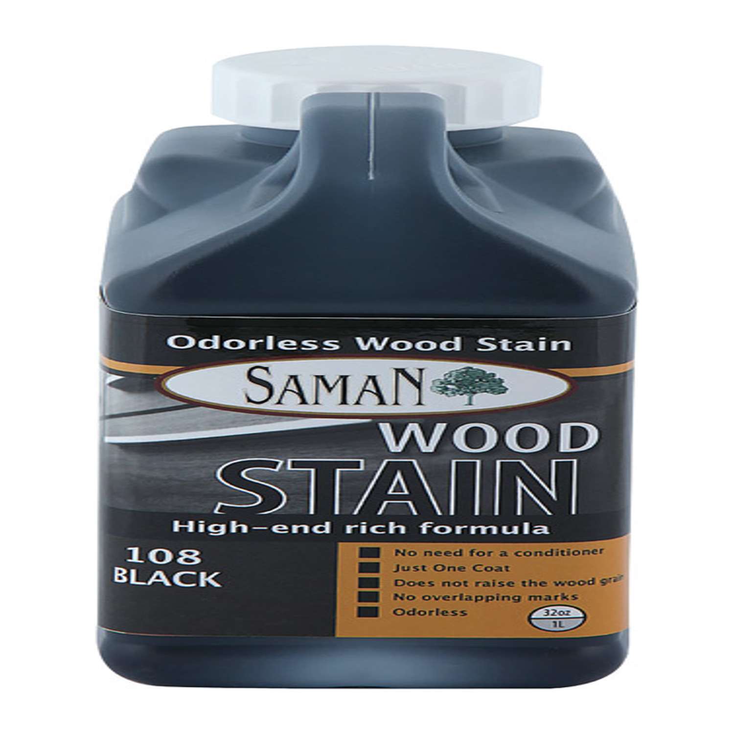 Saman Semi-Solid Black Water-Based Wood Stain 32 oz - Ace Hardware