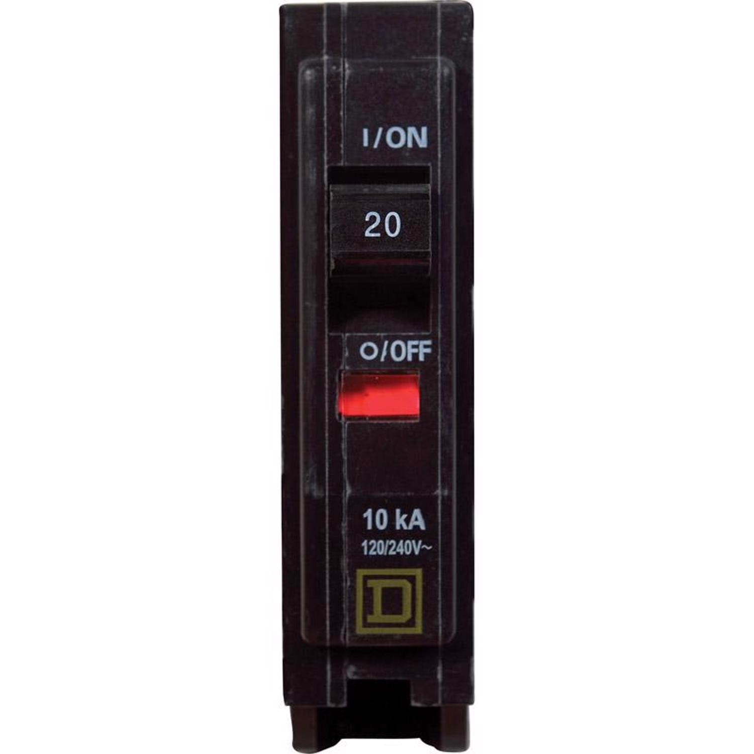 Square D QO 20 amps Plug In Single Pole Circuit Breaker Mfr# QO120CP ...