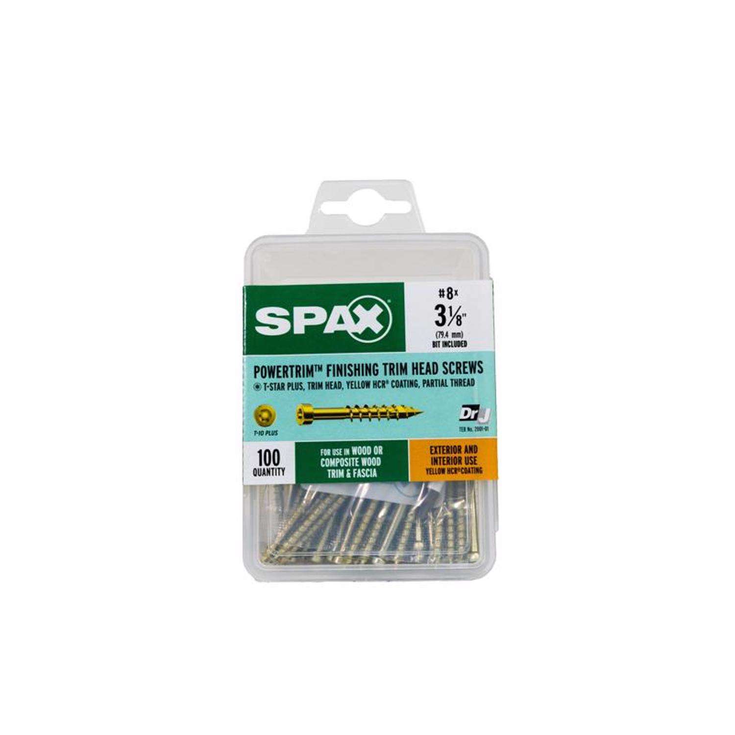 SPAX PowerTrim No. 8 in. X 3-1/8 in. L Star Round Head Trim Screws 100 ...