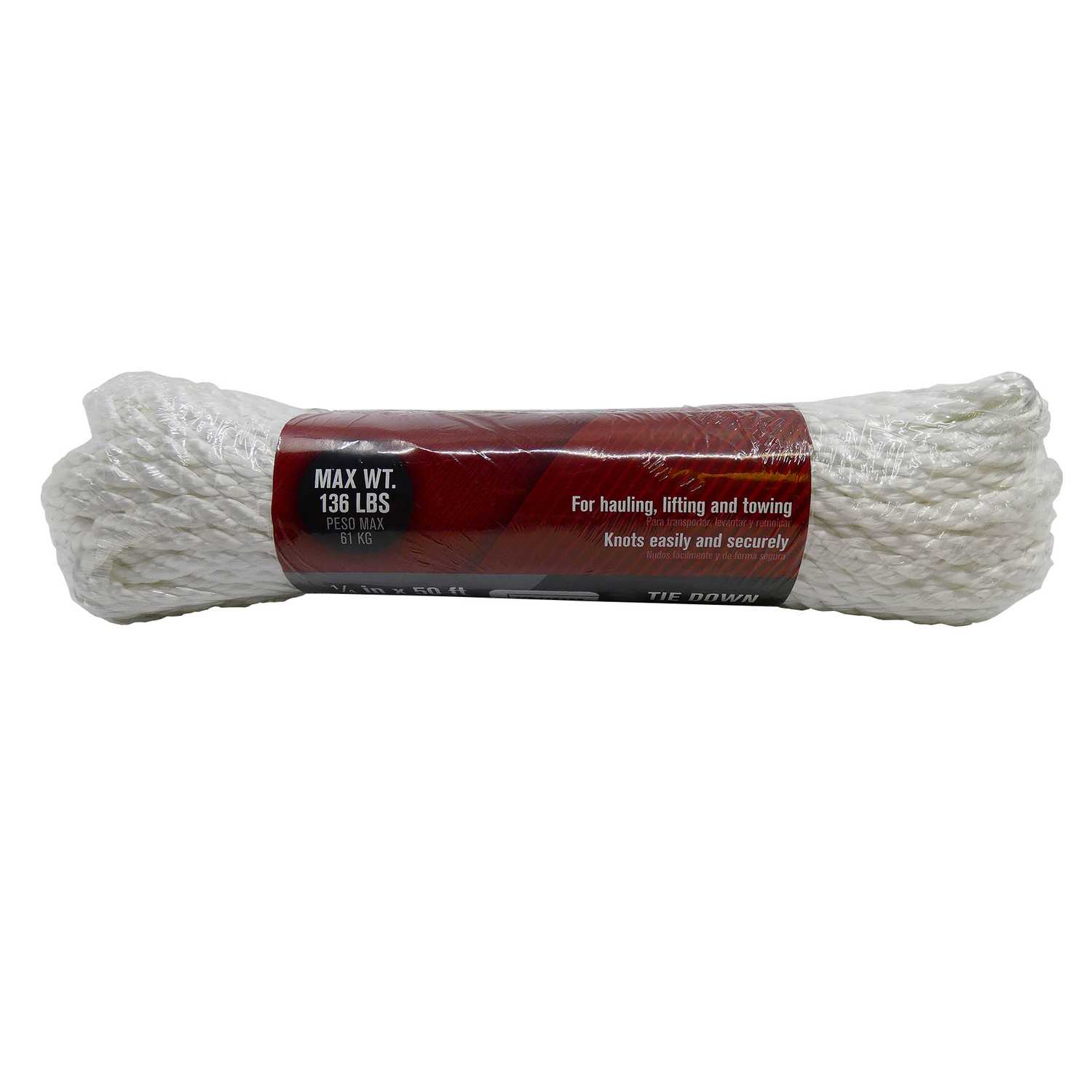 Ace 1/4 in. Dia. x 50 ft. L White Twisted Nylon Rope - Ace Hardware