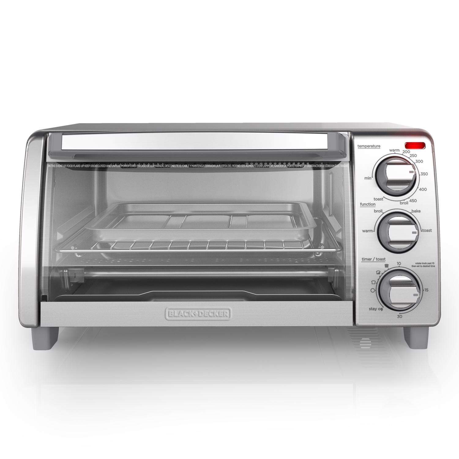 Black & Decker Stainless Steel Silver Toaster Oven 9.33 in. H X 11.97 ...