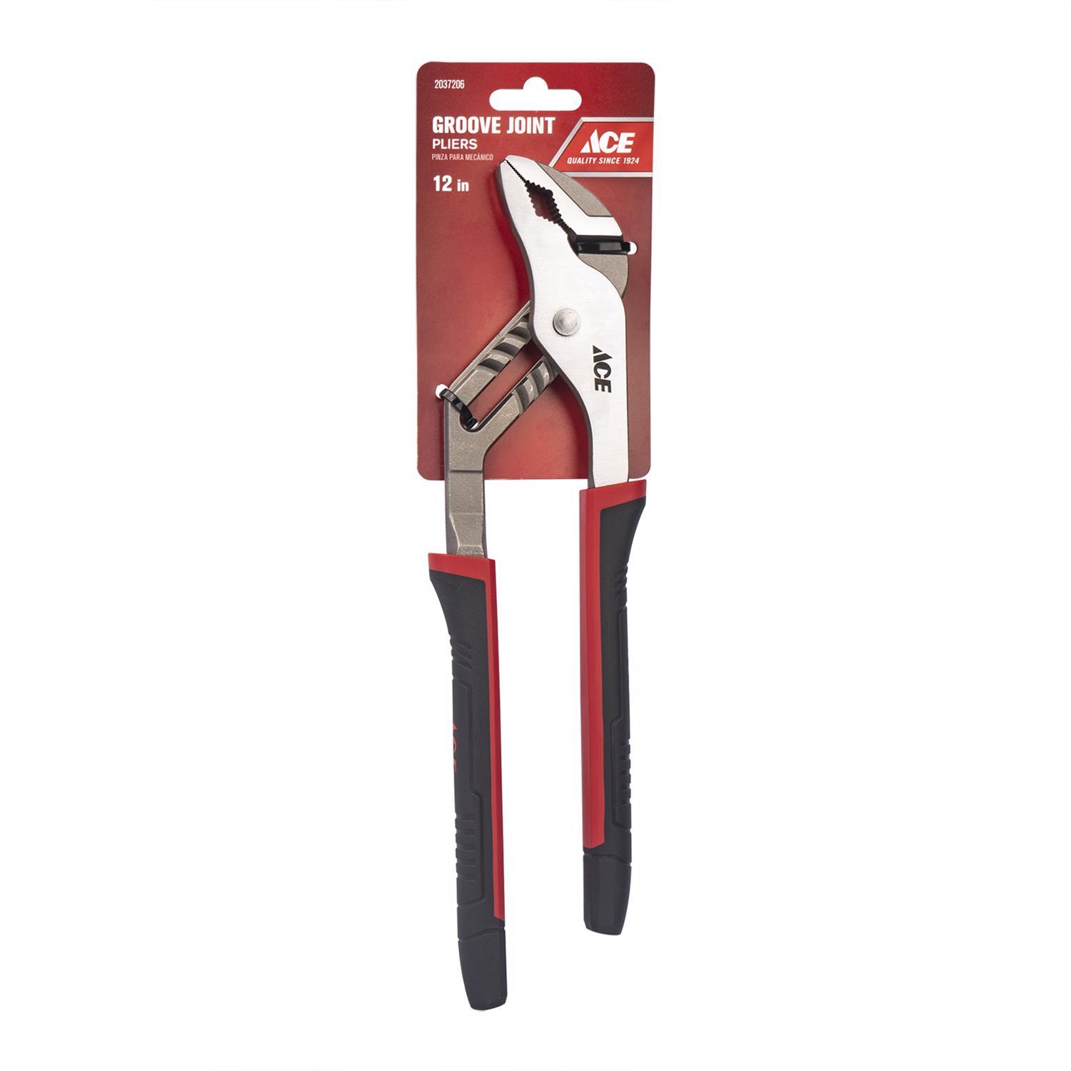 Ace 12 in. Chrome Vanadium Steel Groove Joint Adjustable Pliers Mfr ...