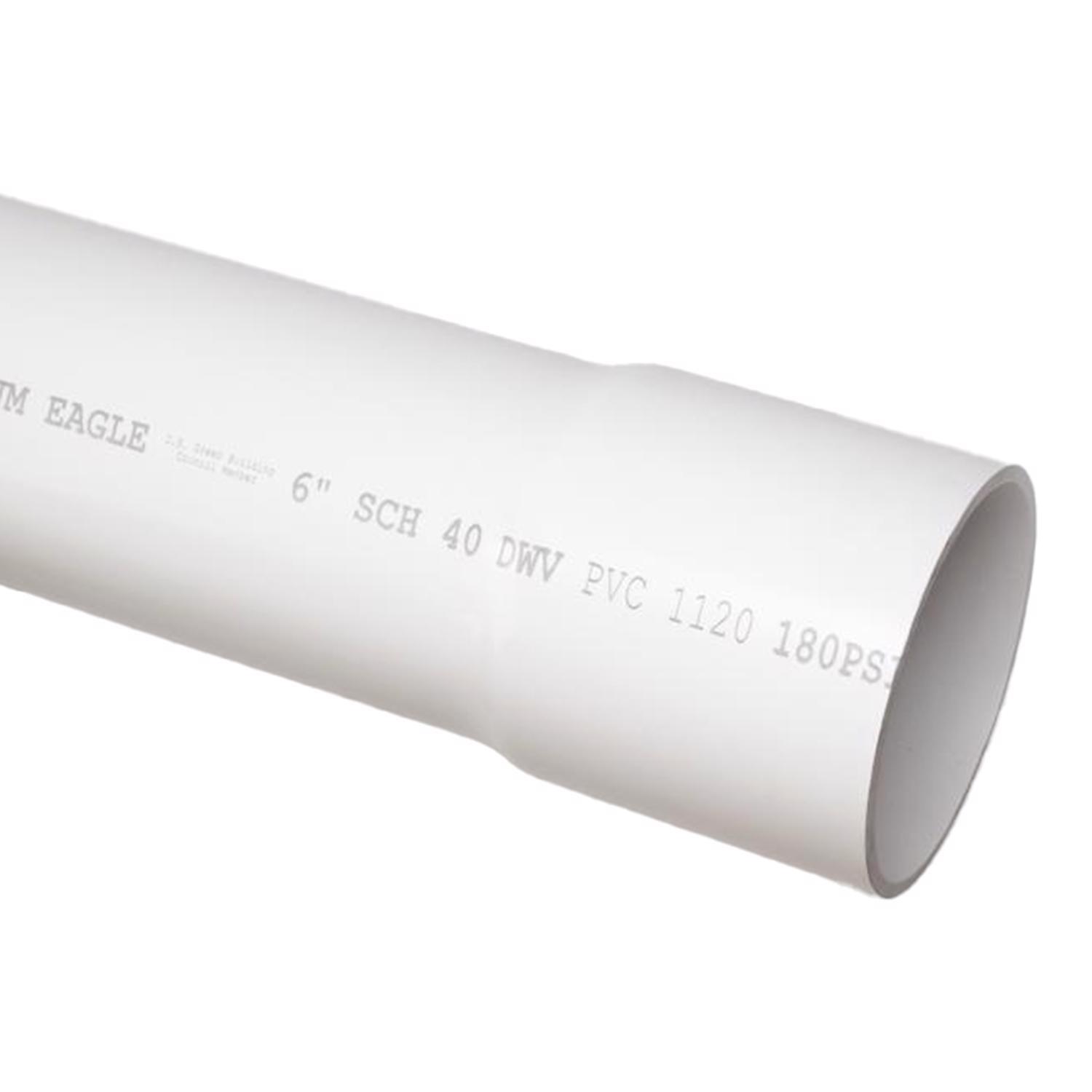 JM Eagle 6 in. D X 10 ft. L PVC Sewer and Drain Pipe Mfr# 30684 - Ace ...