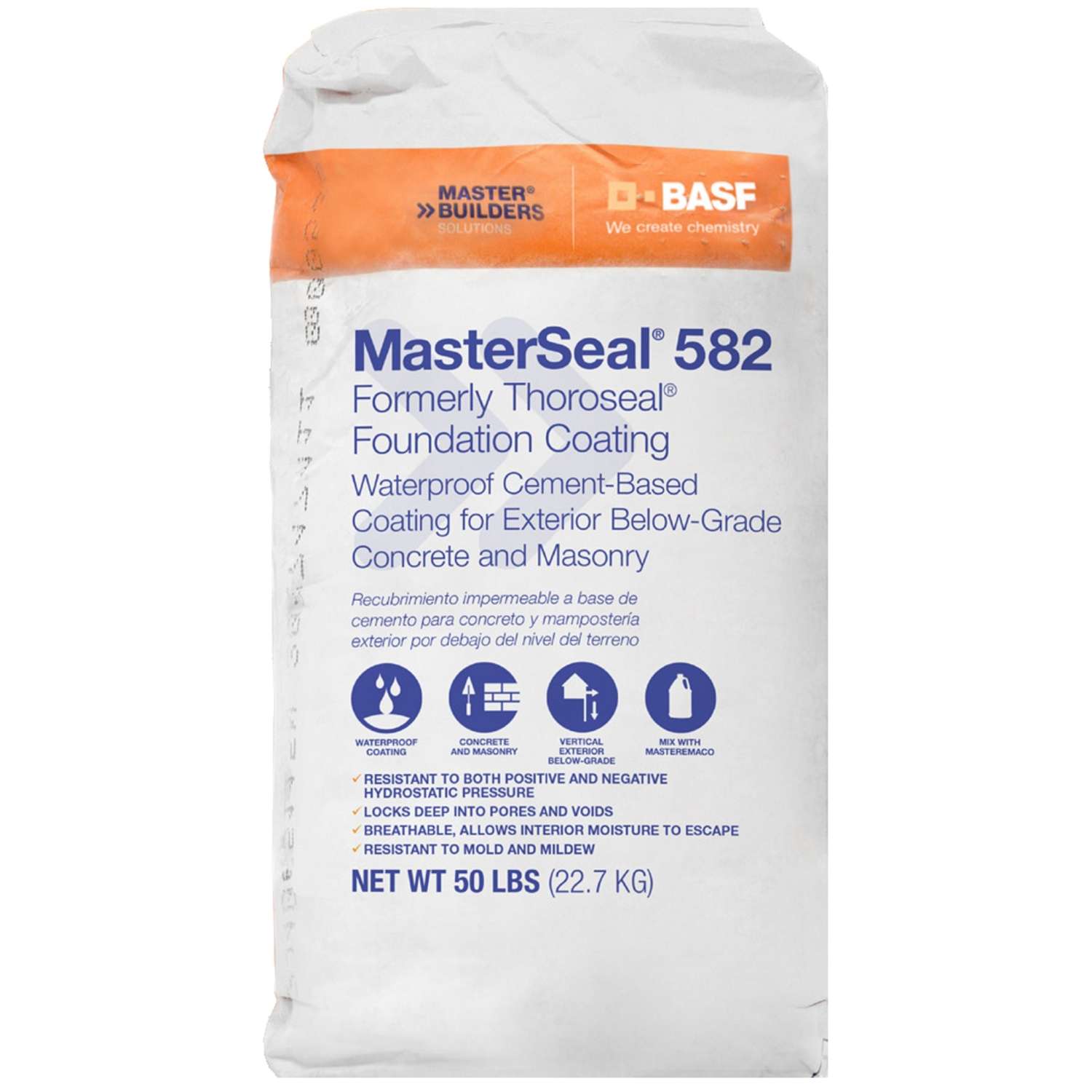 BASF MasterSeal 582 Gray Cement-Based Foundation Coating 50 lb - Ace Hardware