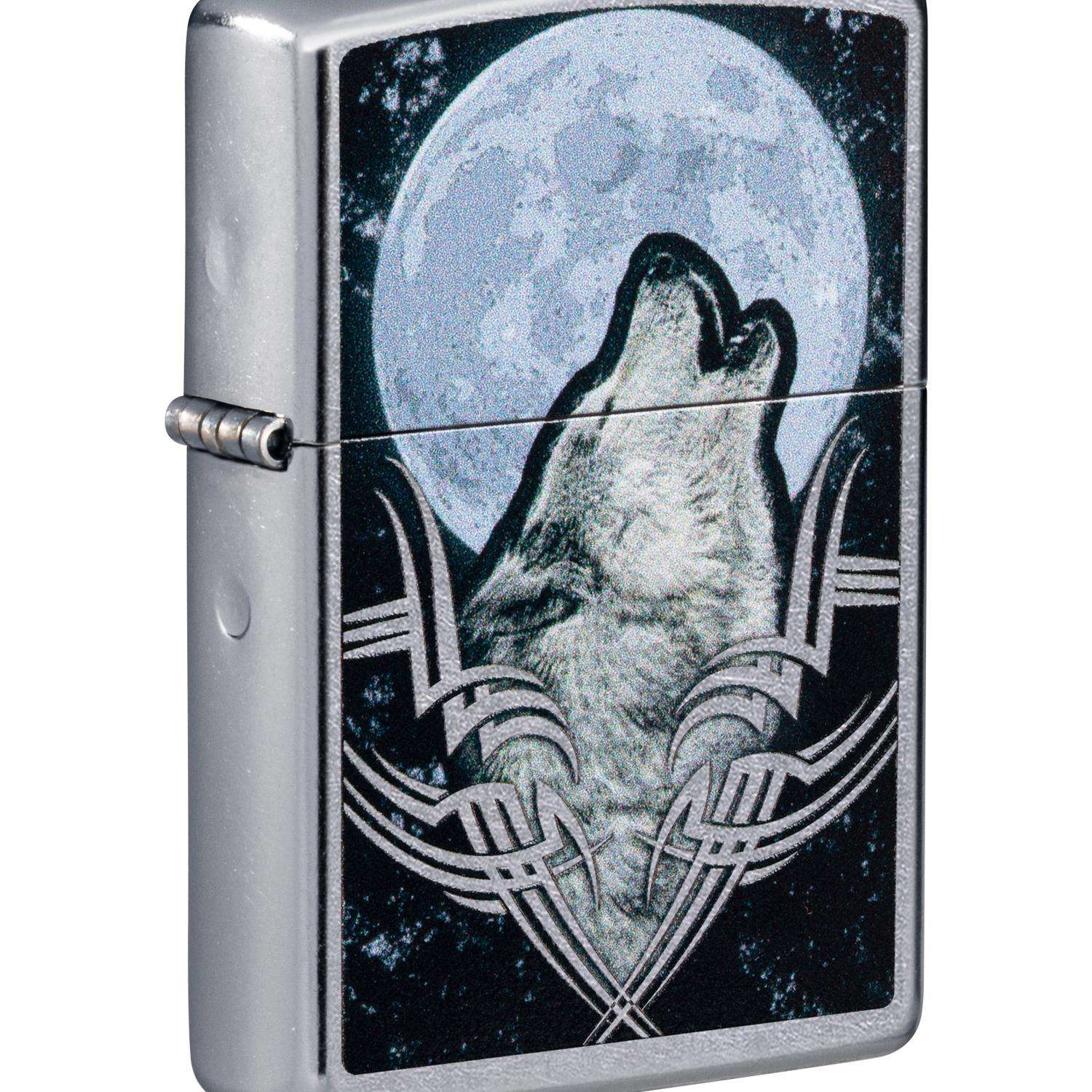 Zippo Black/Silver Howling Wolf Lighter 1 pk - Ace Hardware