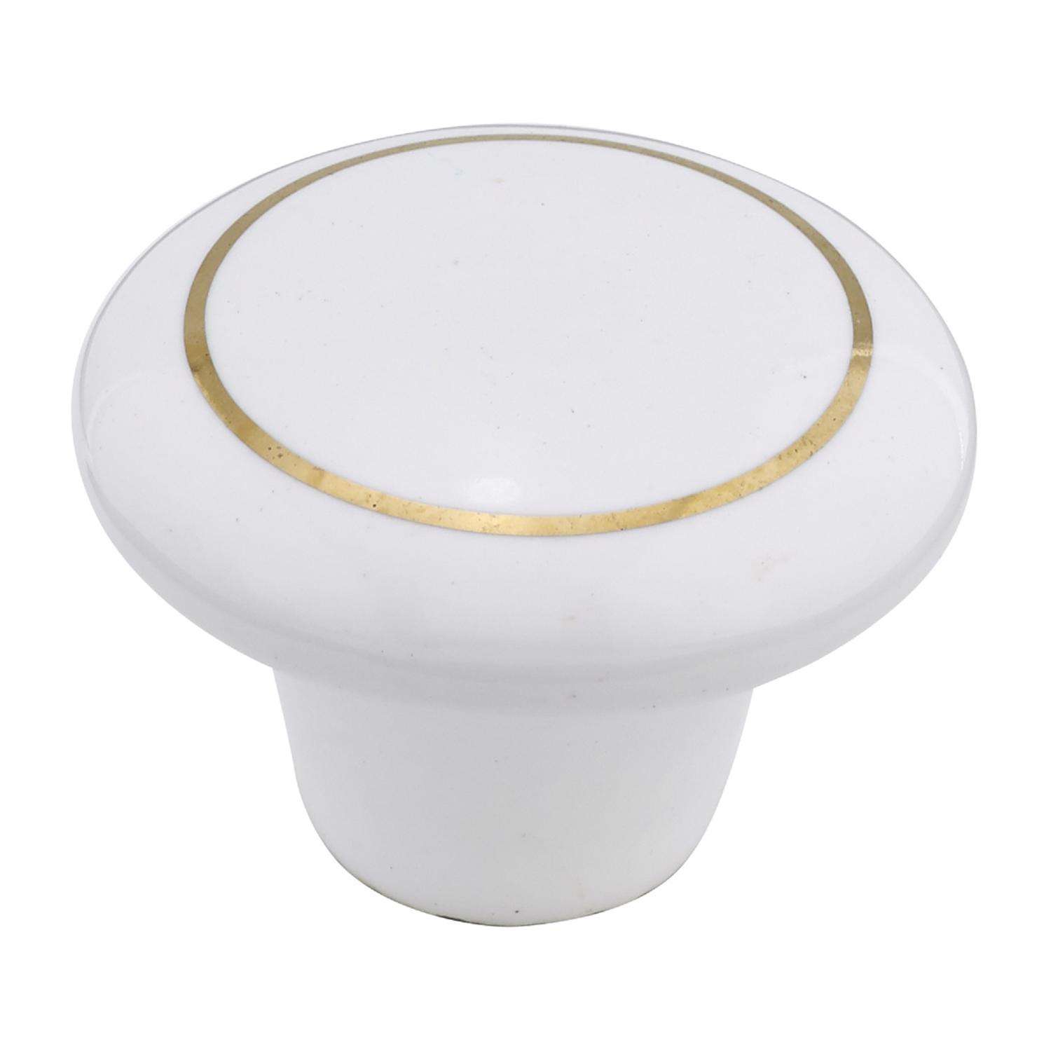 Richelieu Eclectic Round Cabinet Knob 1-1/2 in. D 1-1/16 in. Brass 1 pk ...
