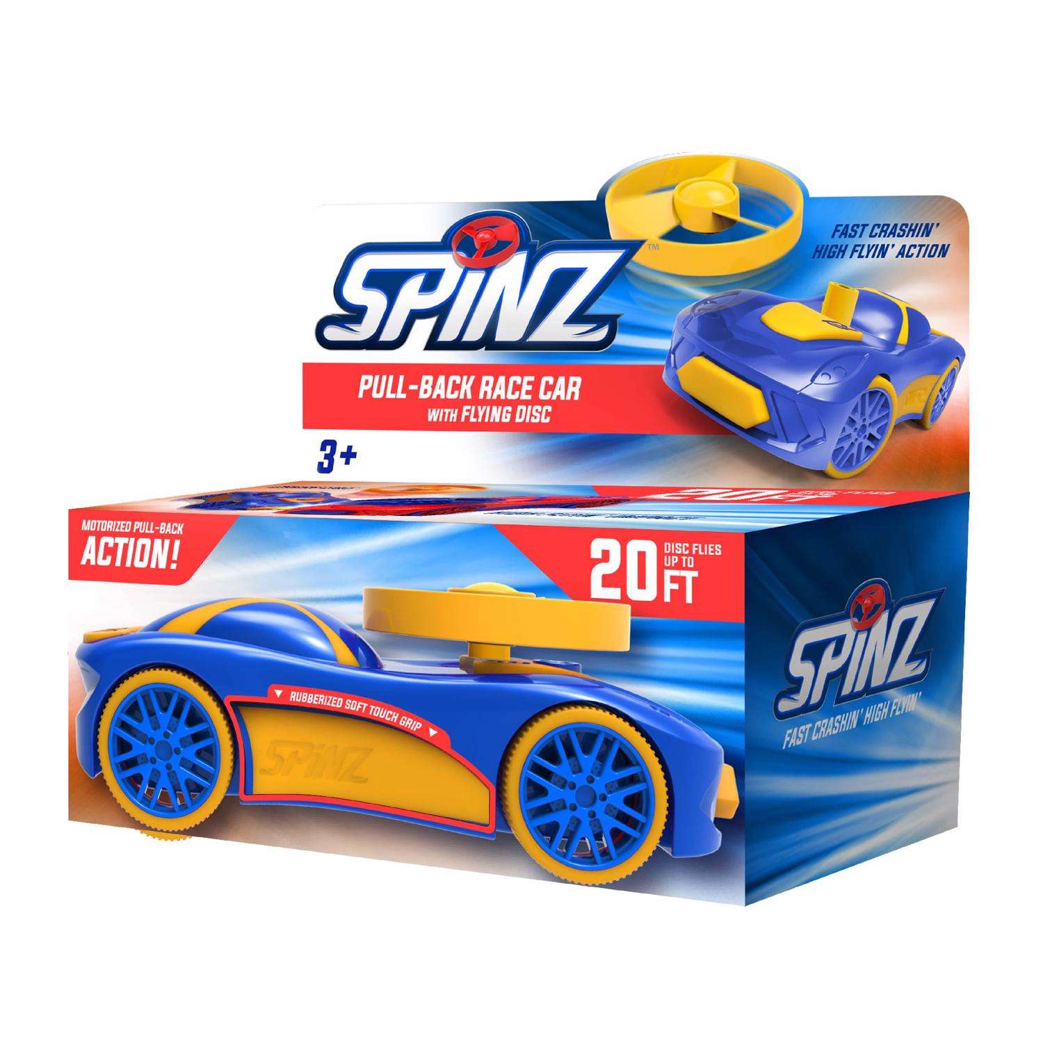 SD Toyz Spinz Pull-Back Race Car with Flying Disc Plastic Multicolored ...