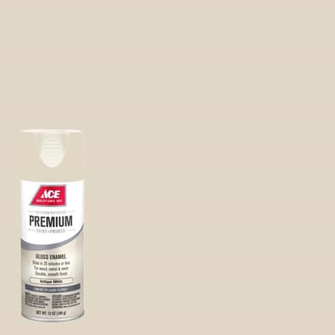 Ace Premium Gloss Antique White Paint + Primer Enamel Spray 12 oz Mfr ...