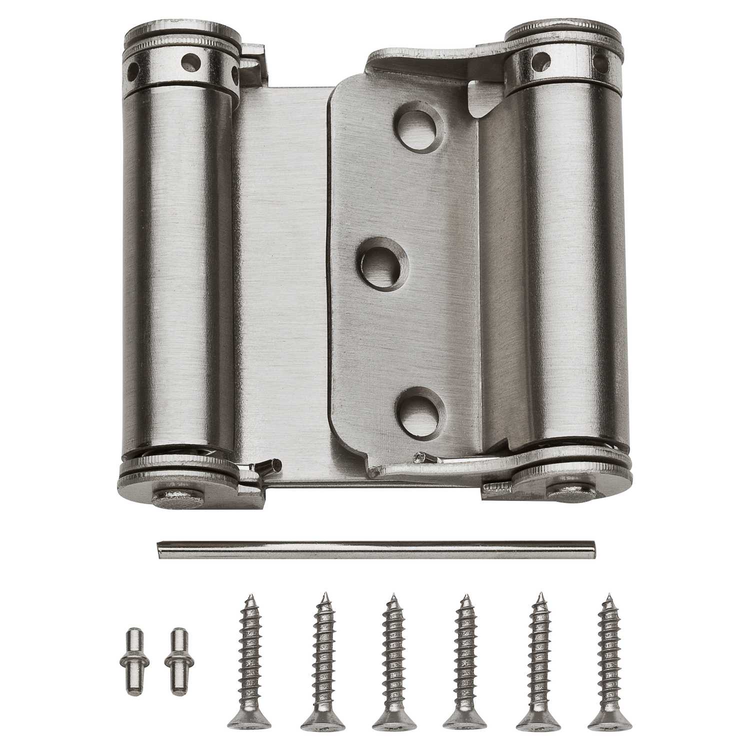 National Hardware 3 in. L Satin Nickel Double-Acting Spring Hinge 1 pk ...