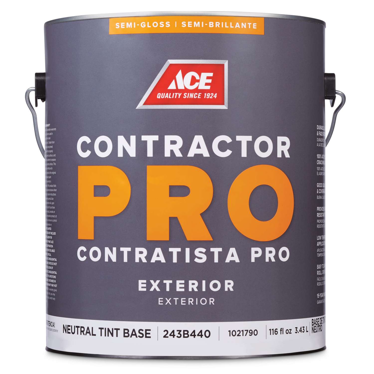 Ace Contractor Pro Semi-Gloss Tint Base Neutral Base Paint Exterior 1 ...