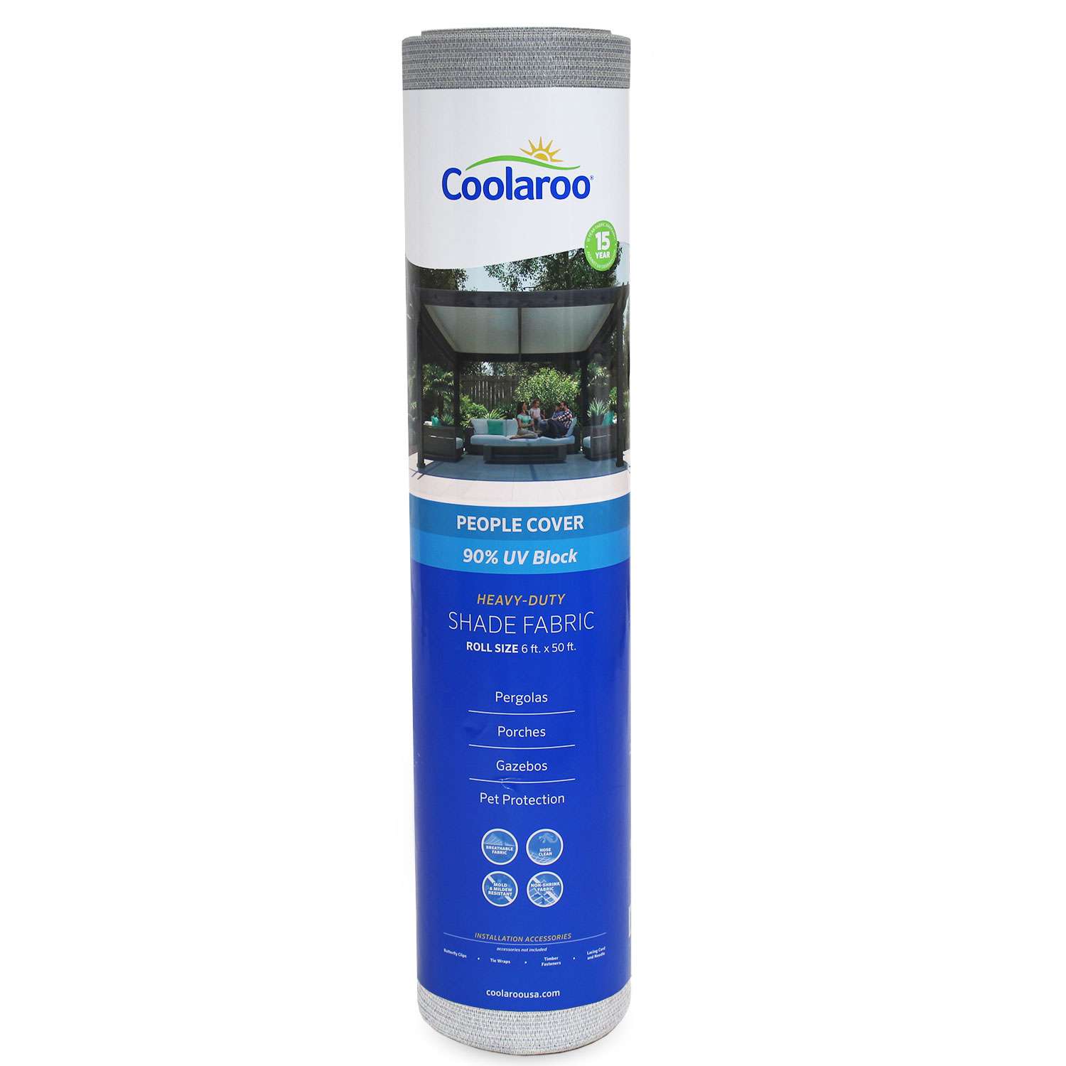 Coolaroo Polyethylene Shade Fabric Shade Cloth 50 ft. H X 6 ft. W - Ace ...