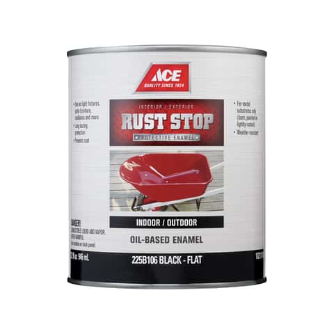 Ace Rust Stop Indoor and Outdoor Flat Black Oil-Based Enamel Rust ...
