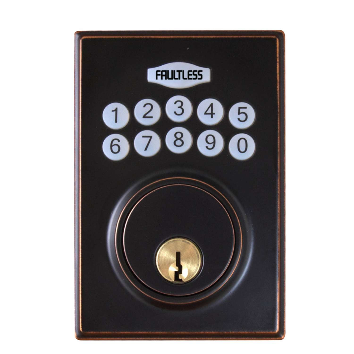 Faultless Aged Bronze Metal Electronic Deadbolt - Ace Hardware