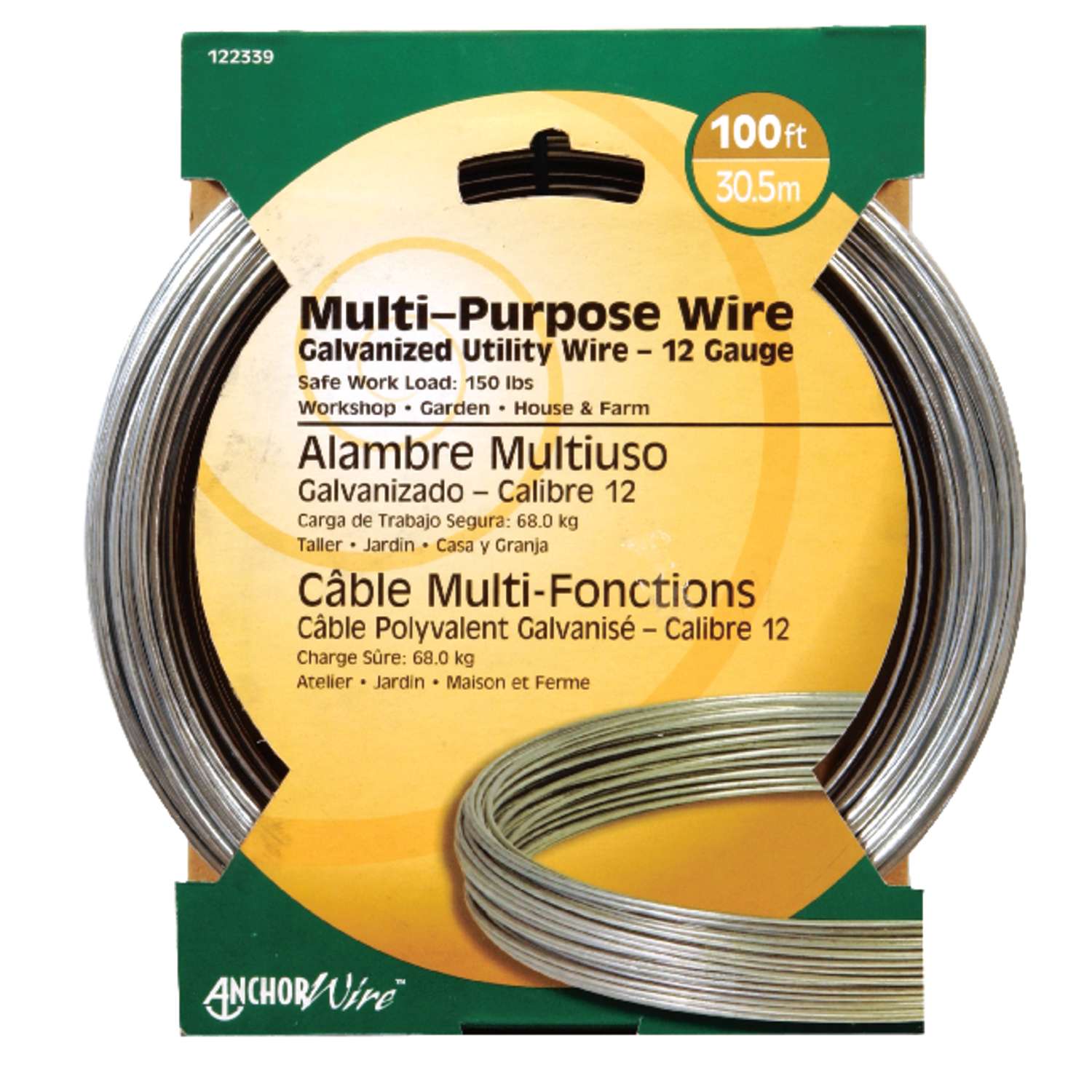 Hillman 0.101 - 0.106 in. D X 100 ft. L Galvanized Steel 12 Ga. Wire ...