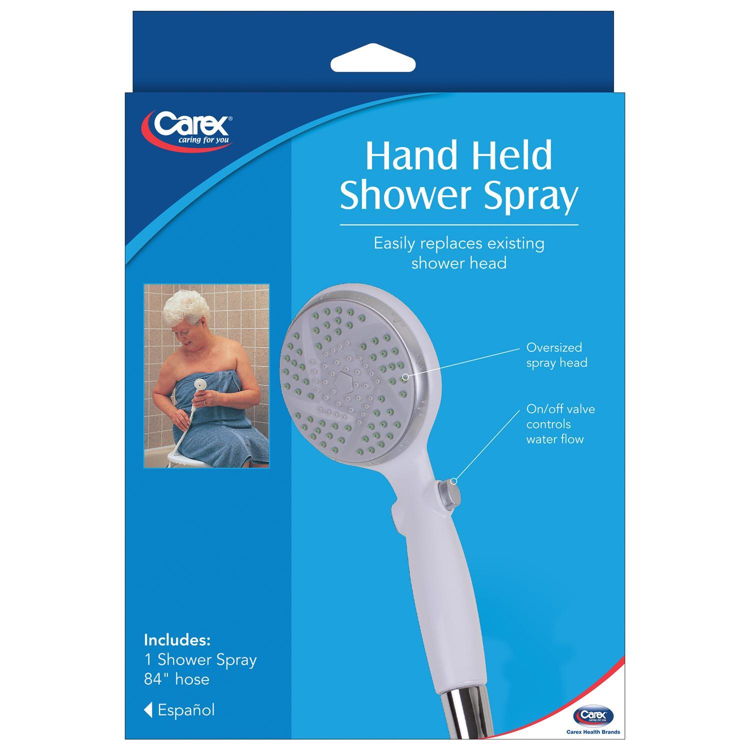 Carex Health Brands White Shower Spray 8 in. H X 2.5 in. L - Ace Hardware