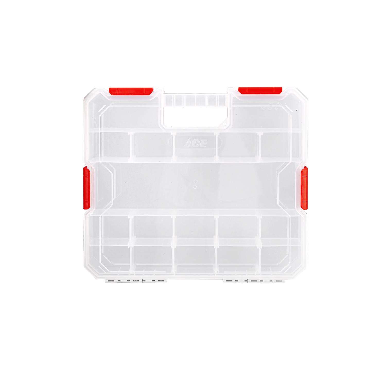 Ace 14.1 in. W X 2.05 in. H Storage Bin Plastic 18 compartments Clear ...