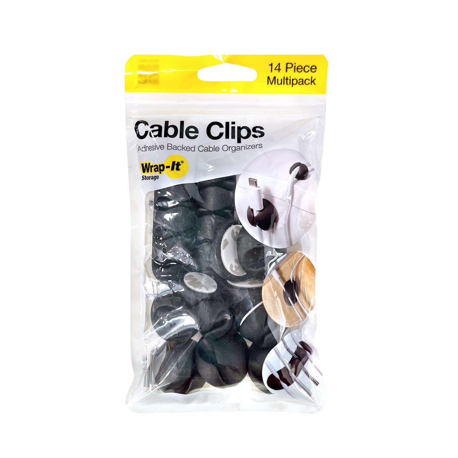 Wrap-It Cable Clips 1 in. L Black Silicone Cable Clip Mfr# 514-CLIPS-BL ...