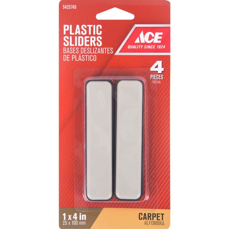 Ace Brown 4 in. Adhesive Plastic Sliders 4 pk Mfr# A0051 - Ace Hardware