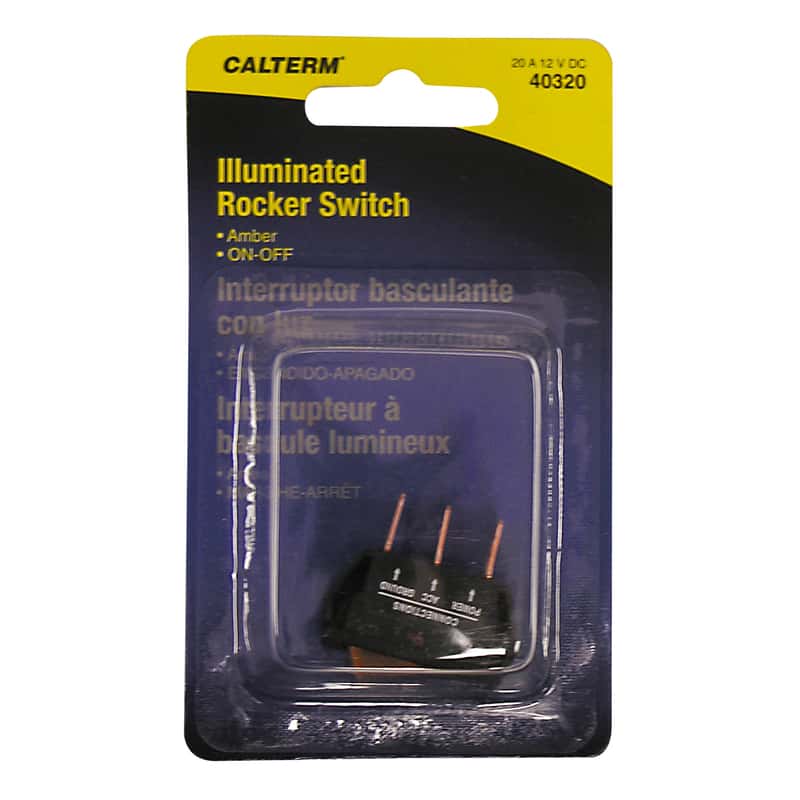 Calterm 20 amps Rocker Switch Black/Red 1 pk - Ace Hardware