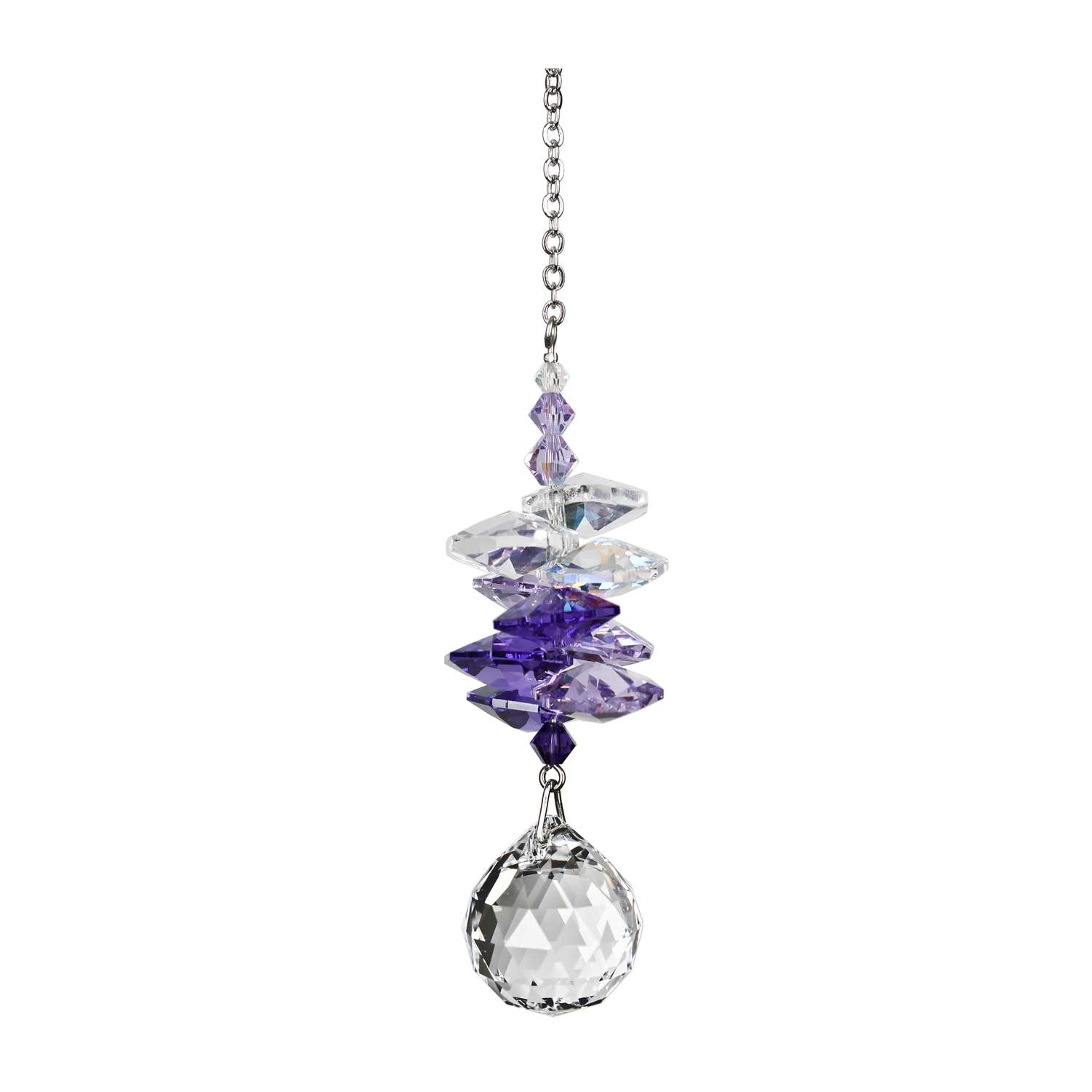 Woodstock Chimes Crystal Sunrise Cascade Purple Crystal 3 in. Wind ...