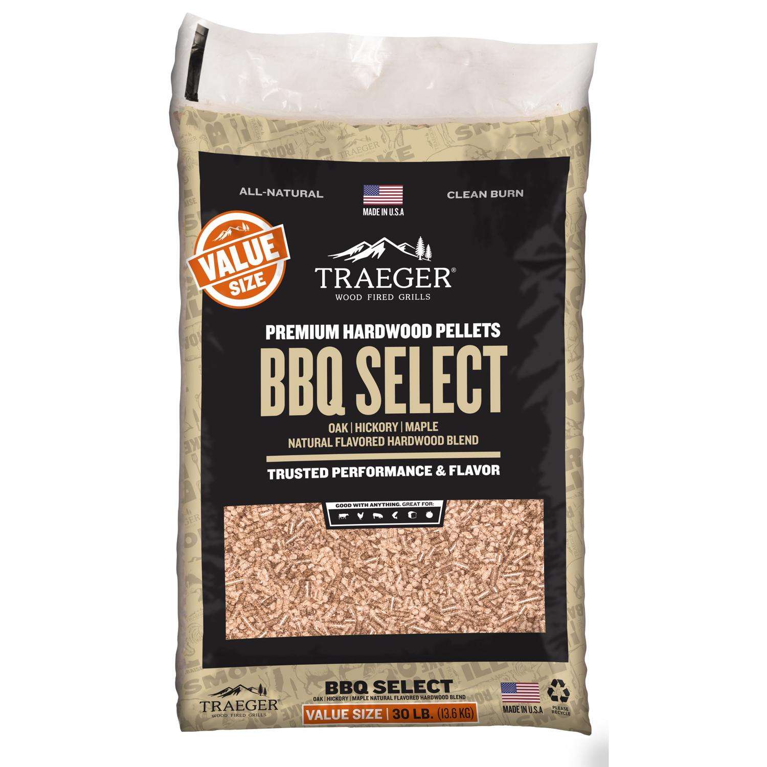 Traeger Select All Natural BBQ Wood Pellet 30 lb - Ace Hardware