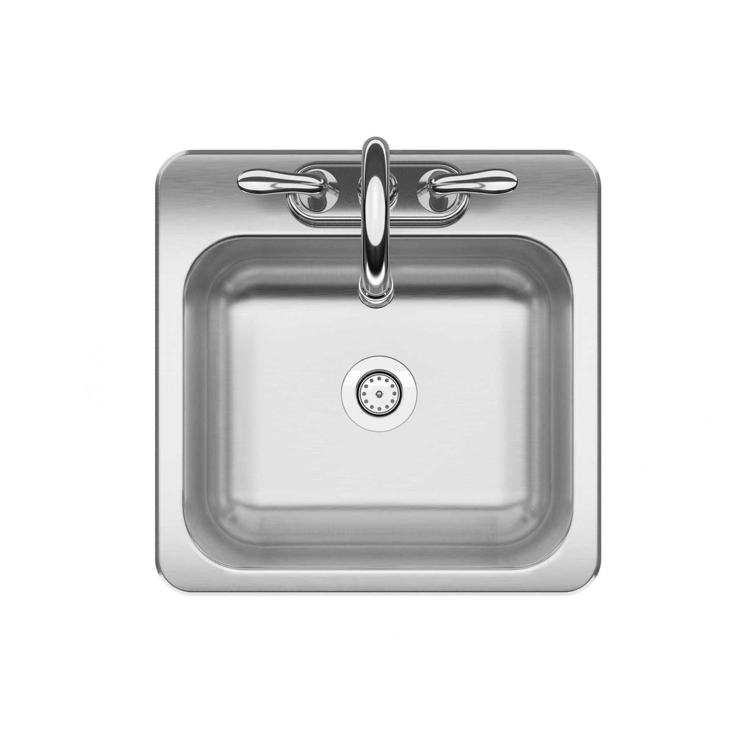 Kindred Stainless Steel Top Mount 15 in. W X 15 in. L Single Bowl Bar ...