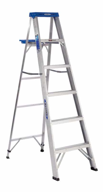Werner 6 ft. H x 21.5 in. W Aluminum Step Ladder 250 lb. capacity Type ...