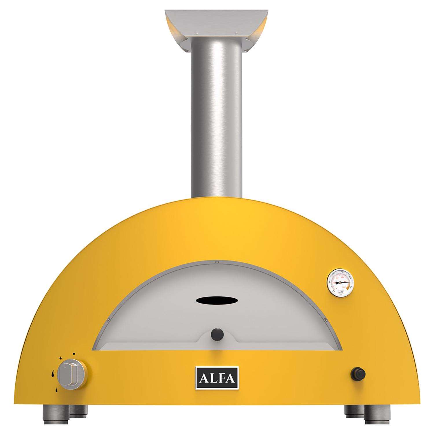 Alfa Ovens Moderno 2 37 in. Natural Gas/Wood Pizza Oven Fire Yellow ...
