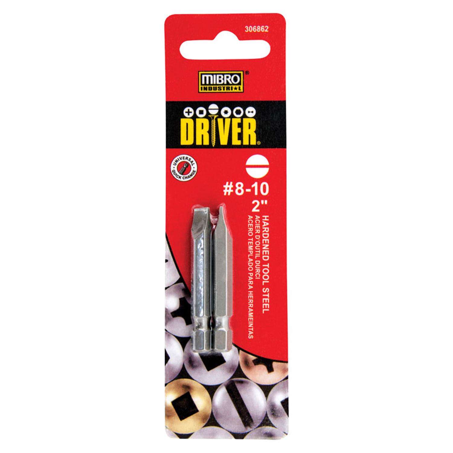 Mibro Slotted #8-10 X 2 in. L Screwdriver Bit S2 Tool Steel 2 pc - Ace ...