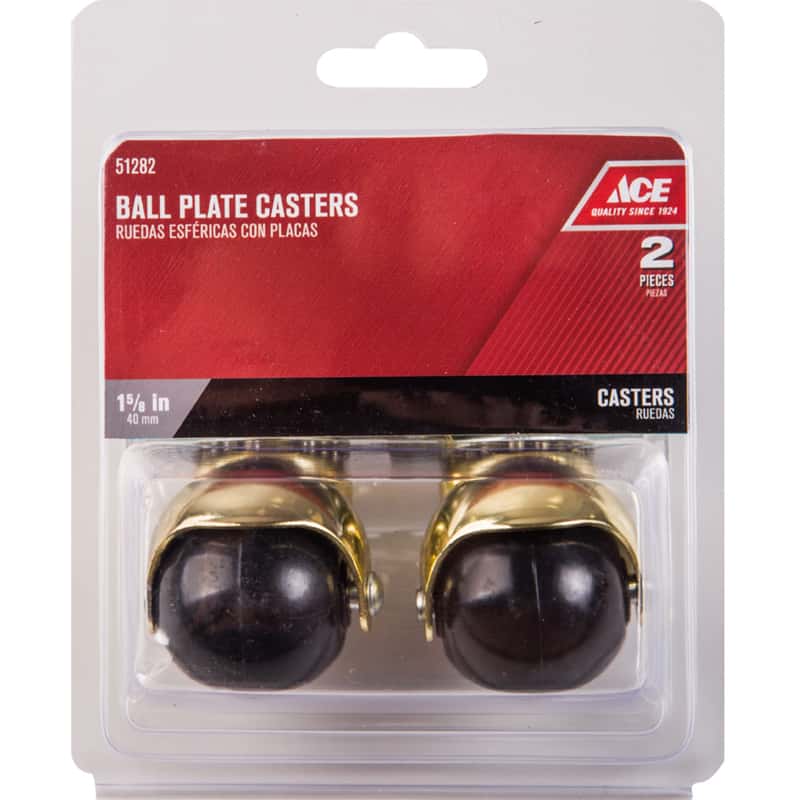 Ace 1-5/8 in. D Swivel Rubber Hooded Ball Caster 75 lb 1 pk - Ace Hardware