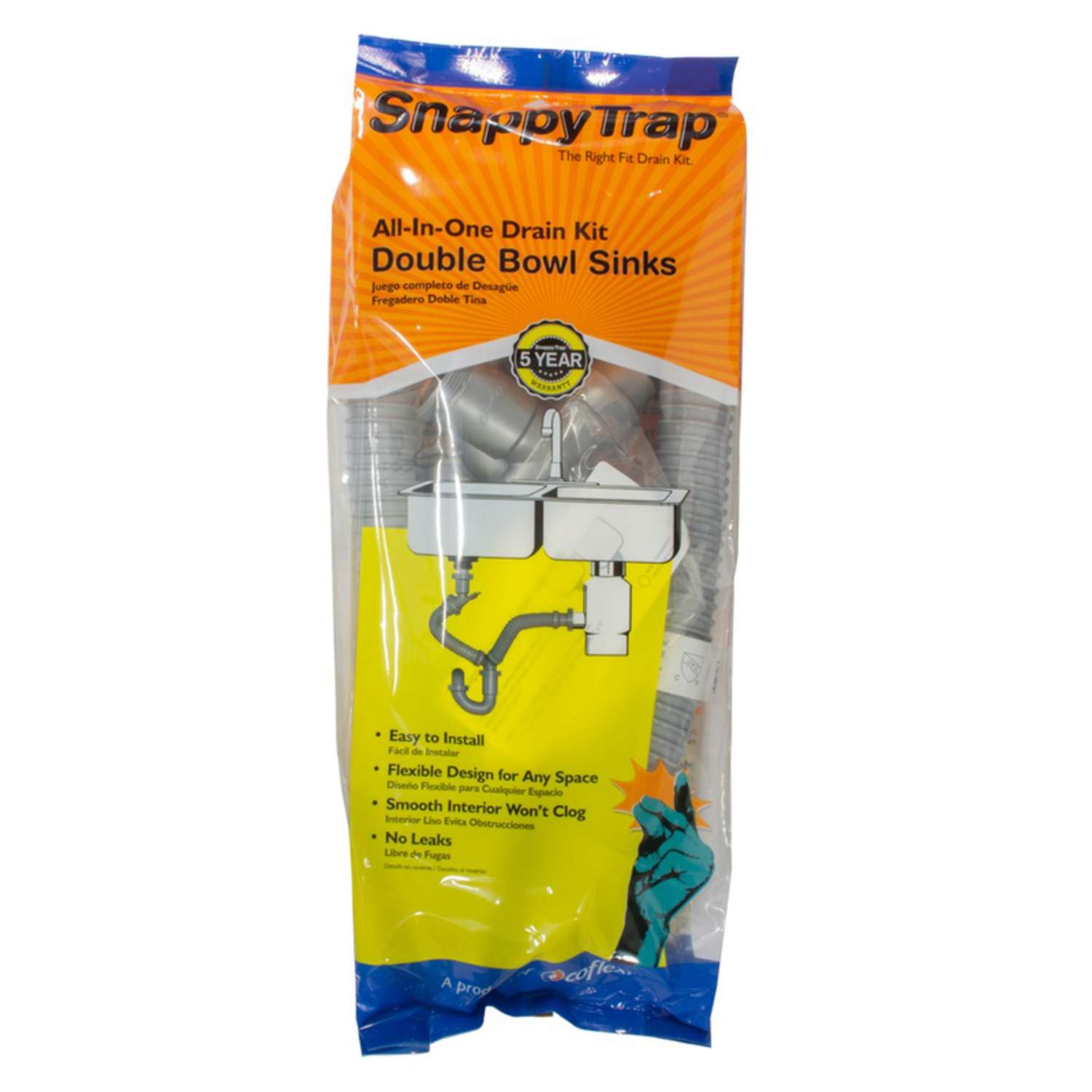 Snappy Trap 1-1/2 in. D PVC Double Sink Drain Kit - Ace Hardware