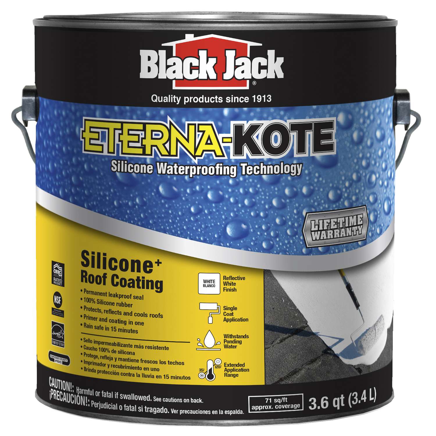 Black Jack Eterna-Kote Gloss Bright White Silicone Roof Coating 1 gal ...