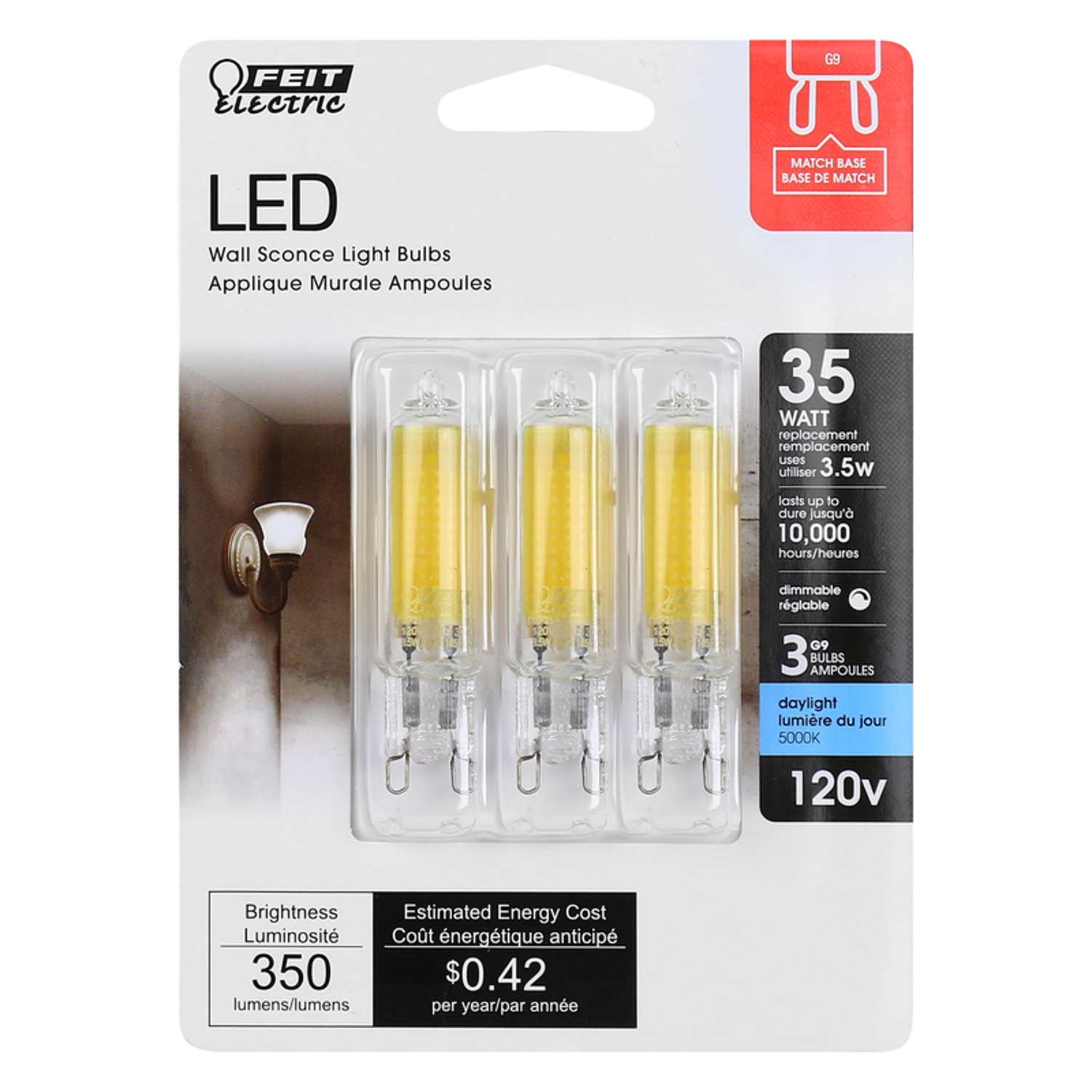 Feit T4 G9 LED Bulb Daylight 35 Watt Equivalence 3 pk - Ace Hardware
