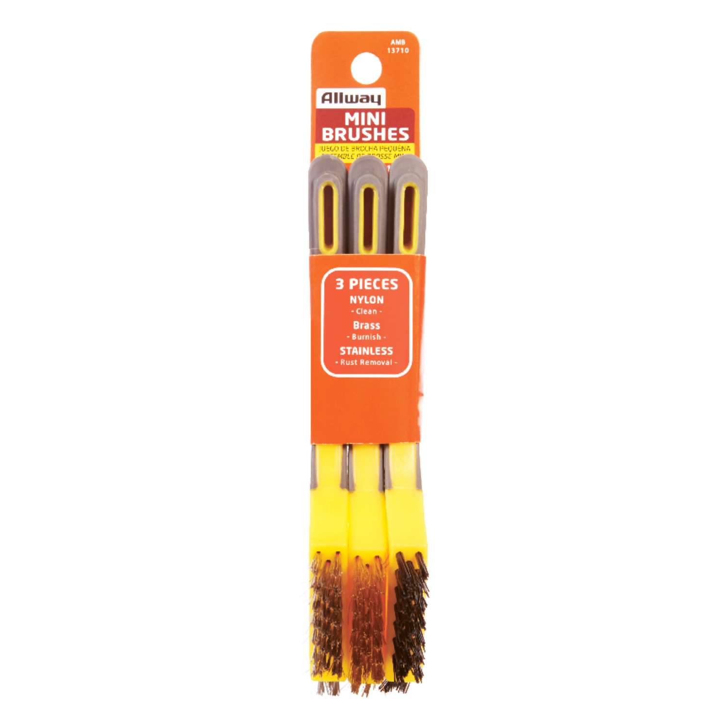 Allway 1/2 in. W X 7 in. L Assorted Mini Bristle Brush Mfr# AMB - Ace ...