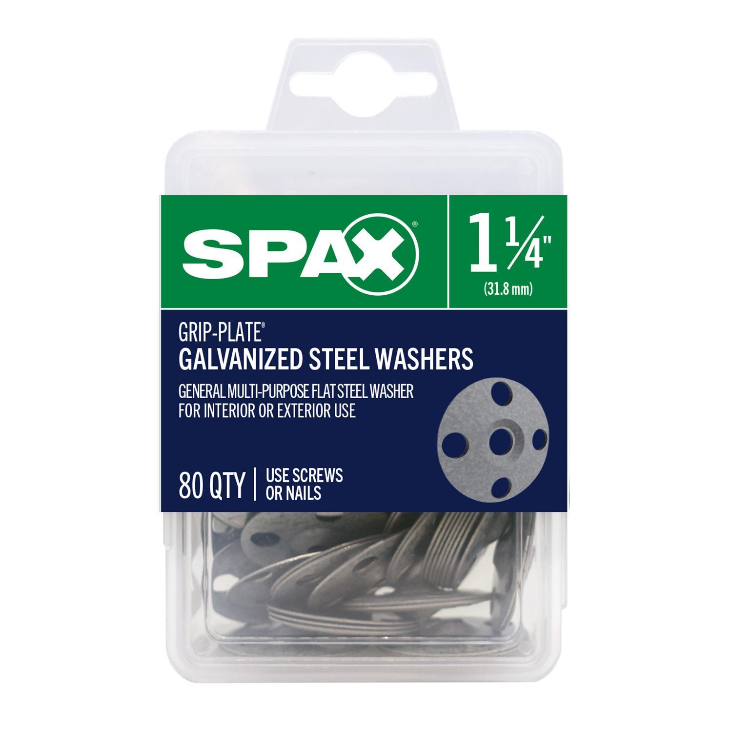 SPAX Grip-Plate Galvanized Steel 1-1/4 in. Flat Washer 80 pk - Ace Hardware