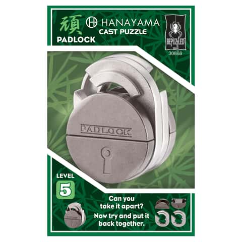 University Games Hanayama Padlock Puzzle Die Cast Metal Silver/Gray 4 ...