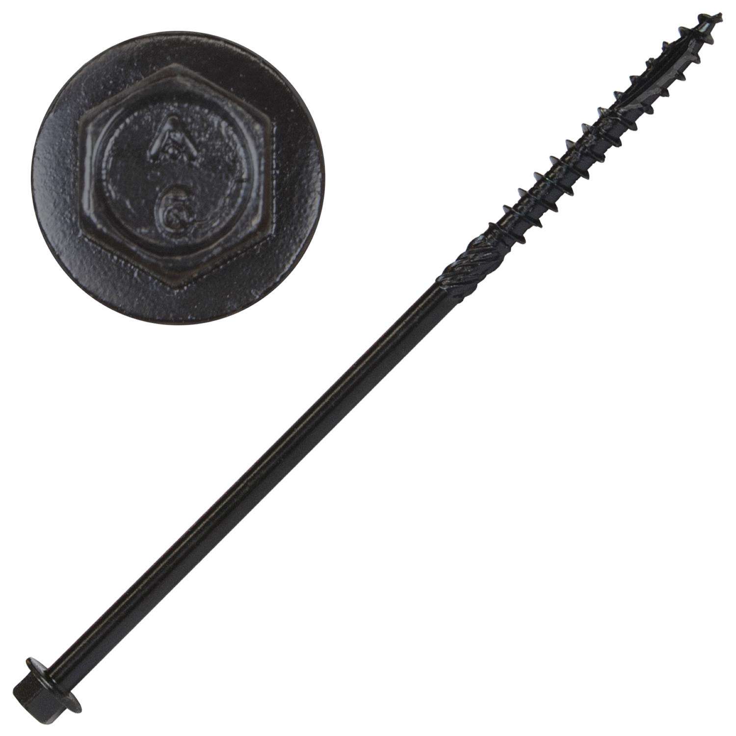 Screw Products, Inc. YUKON #16 in. X 6 in. L Hex Black Steel Lag Screw ...