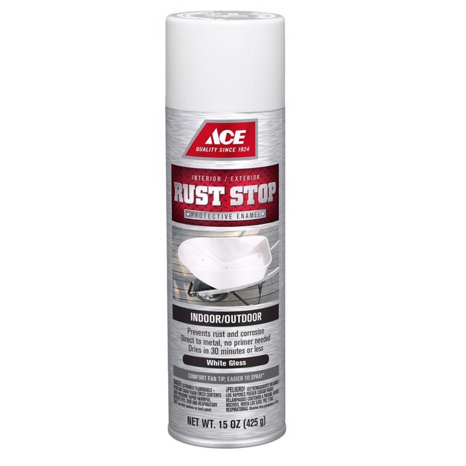 Ace Rust Stop Gloss White Protective Enamel Spray Paint 15 oz Mfr ...