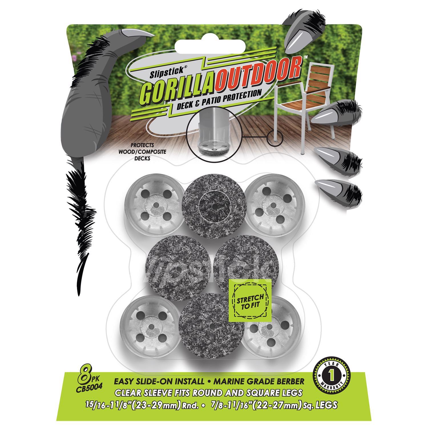 Slipstick Gorilla Outdoor Black Silver Push On Marine Grade Berber Chair Glide 8 pk Mfr CB5004 Ace Hardware