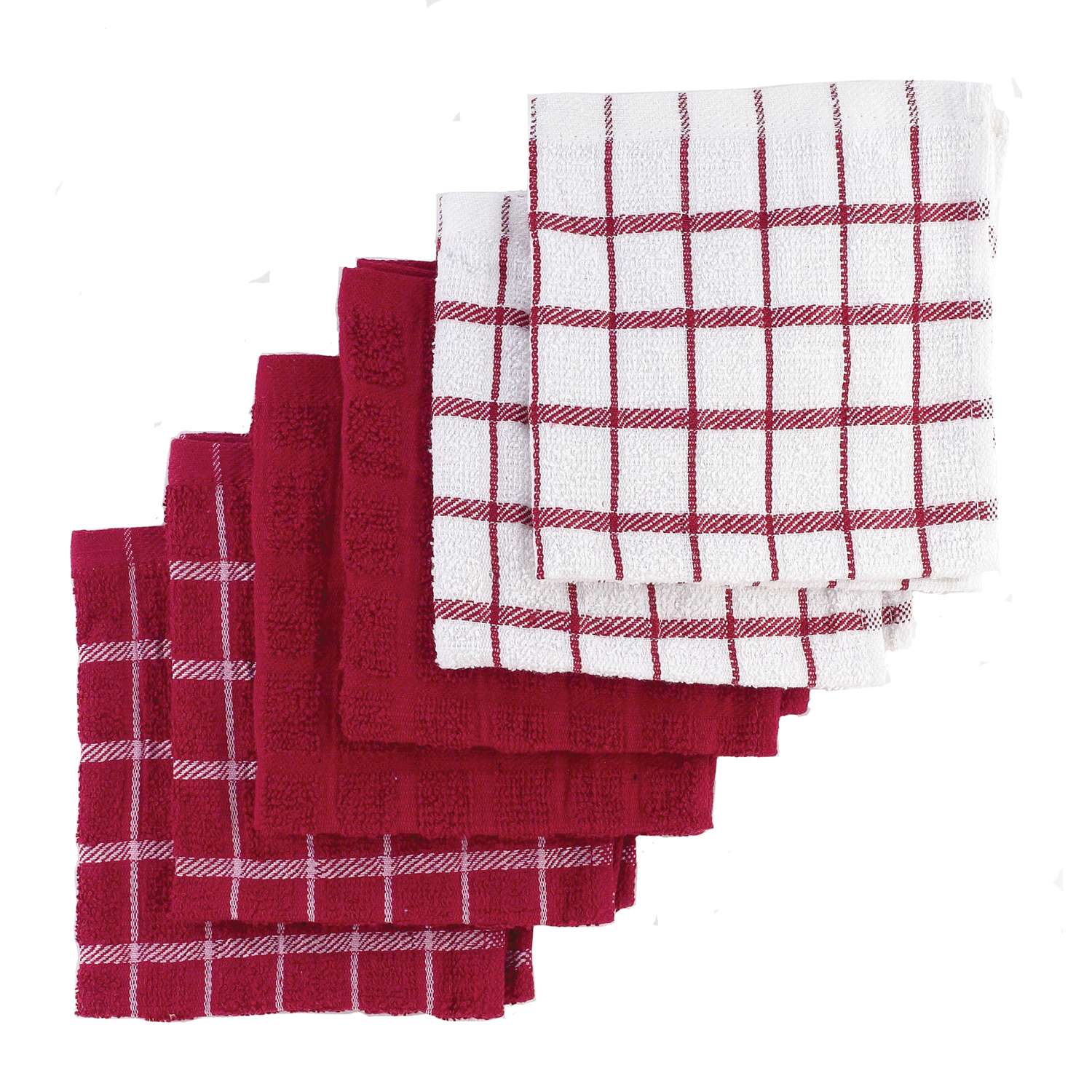 Ritz Paprika Cotton Check/Solid Dish Cloth 6 pk Mfr# 92483 - Ace Hardware