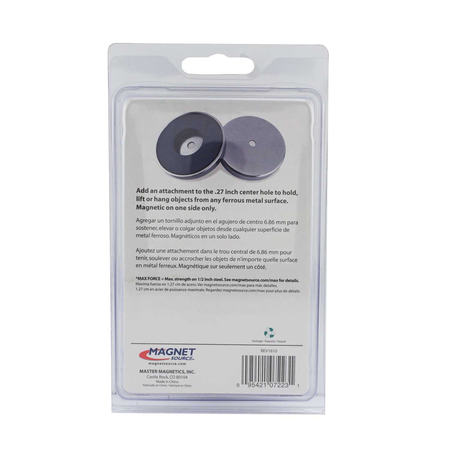 Master Magnetics .44 in. Ceramic Round Base Magnet 95 lb. pull 3.4 MGOe ...