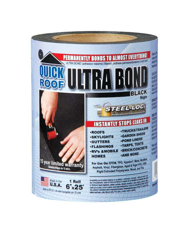 Quick Roof Ultra Bond 6 in. W X 25 ft. L Tape Self-Adhesive Roof Repair ...