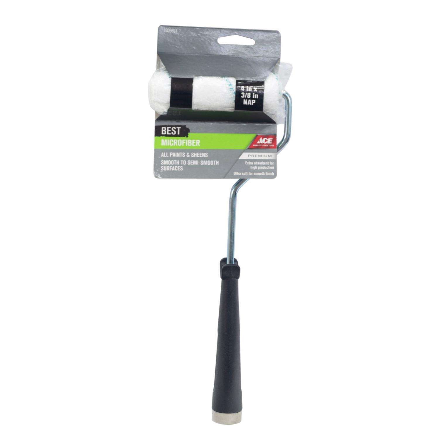 Ace Best Microfiber 4 in. W X 3/8 in. Mini Paint Roller with Frame 1 pk ...