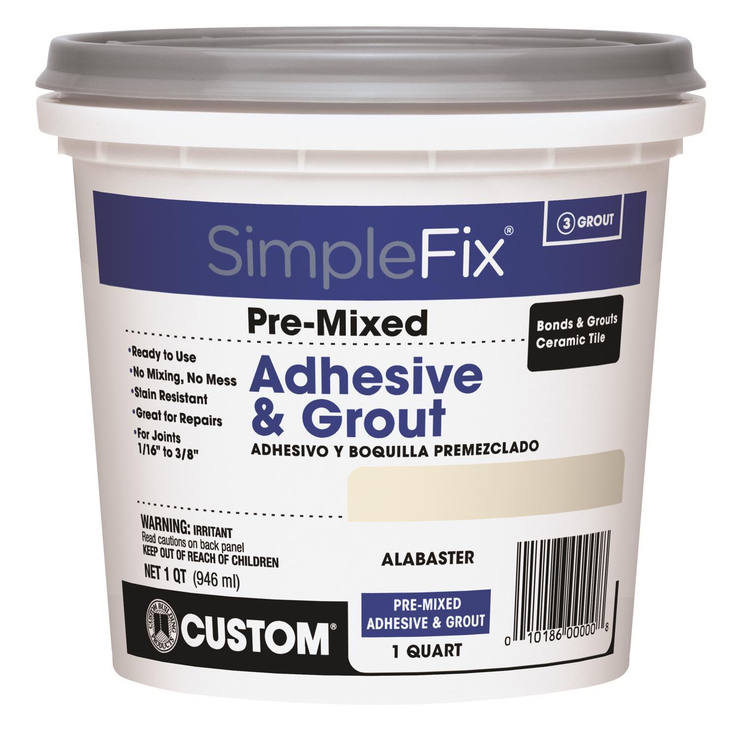 Custom Building Products SimpleFix Indoor Alabaster Grout 1 qt Mfr ...
