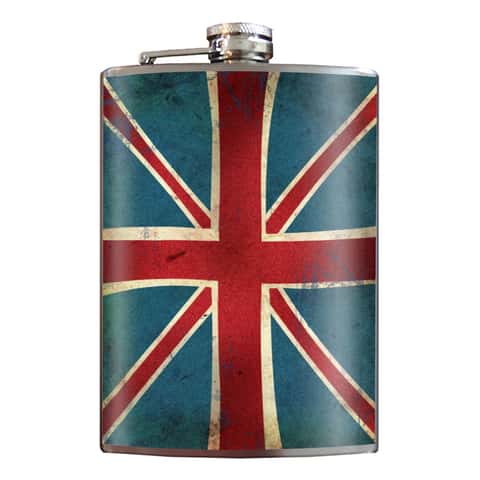 Trixie & Milo Union Jack 8 oz Multicolored Stainless Steel Flask - Ace ...