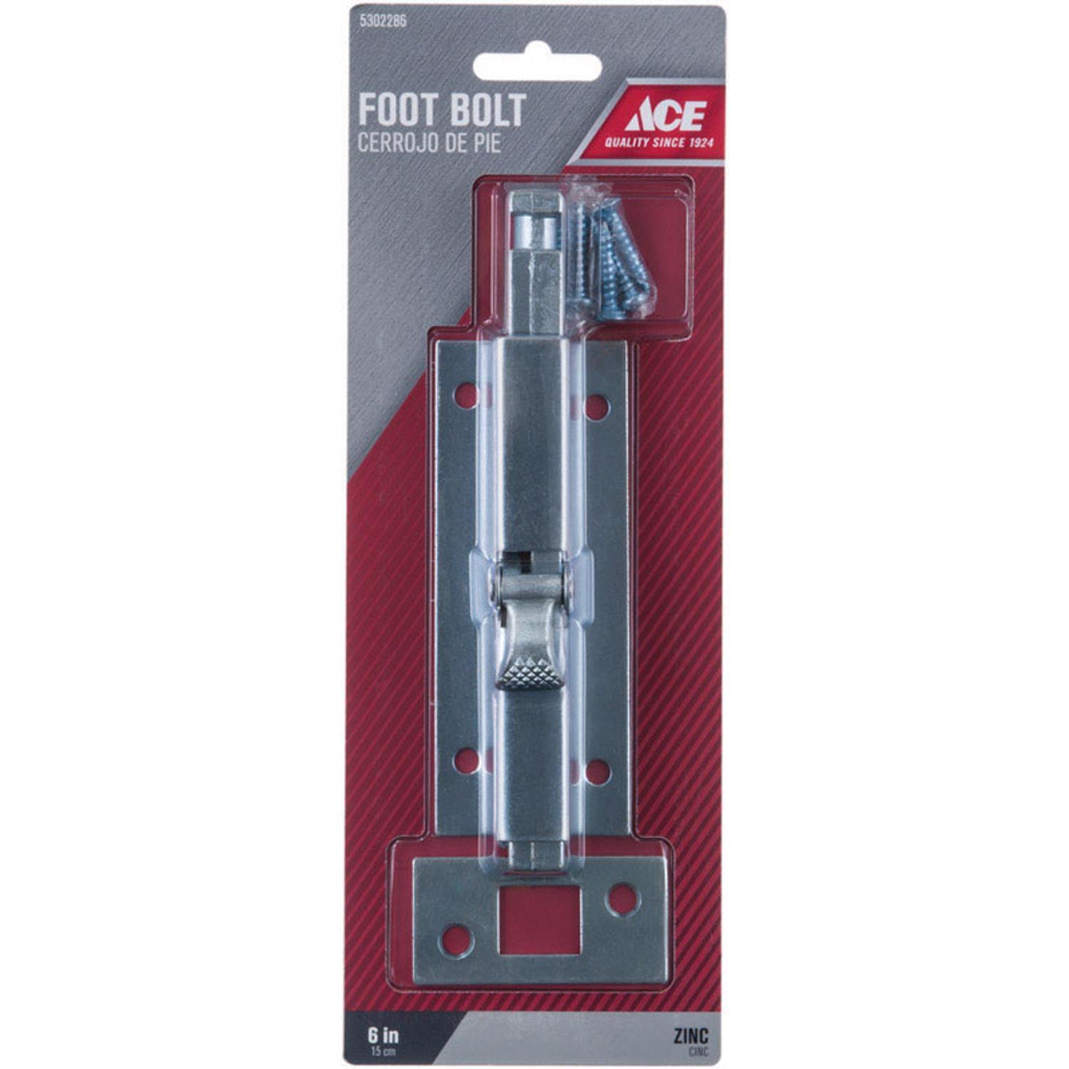 Ace Zinc-Plated Zinc Foot Bolt - Ace Hardware